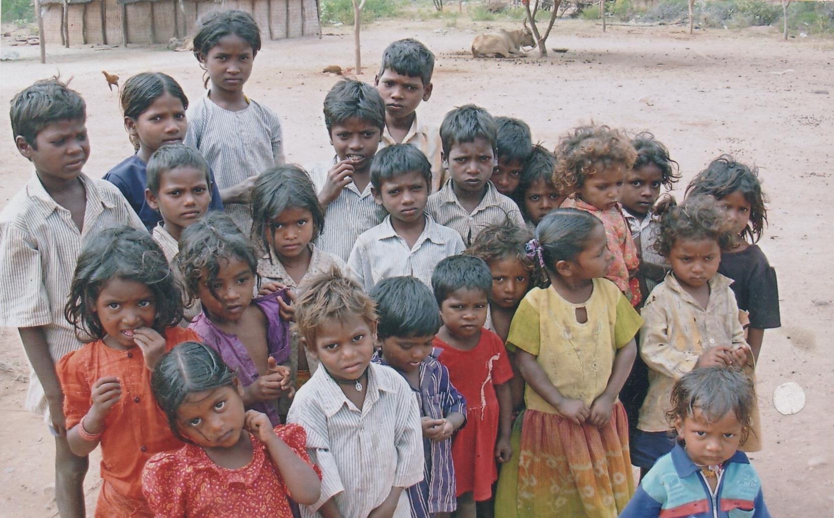 Chenchu children whiling away their time instead of going to a school ...
